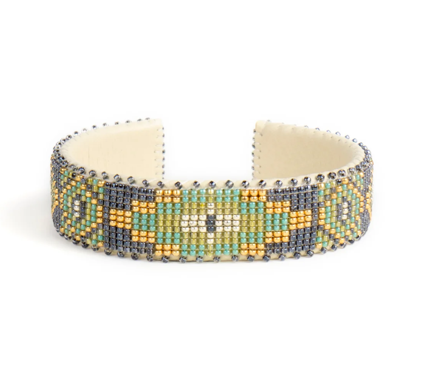 Tai Hand Beaded Glass Cuff | Independent Goods