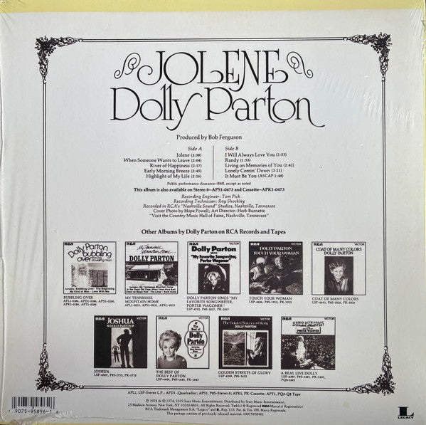 Jolene Dolly Parton Album